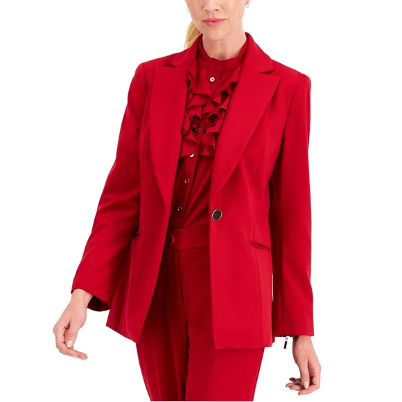 Kasper | Jackets & Coats | Kasper Zip Cuff Notched Collar Onebutton ...
